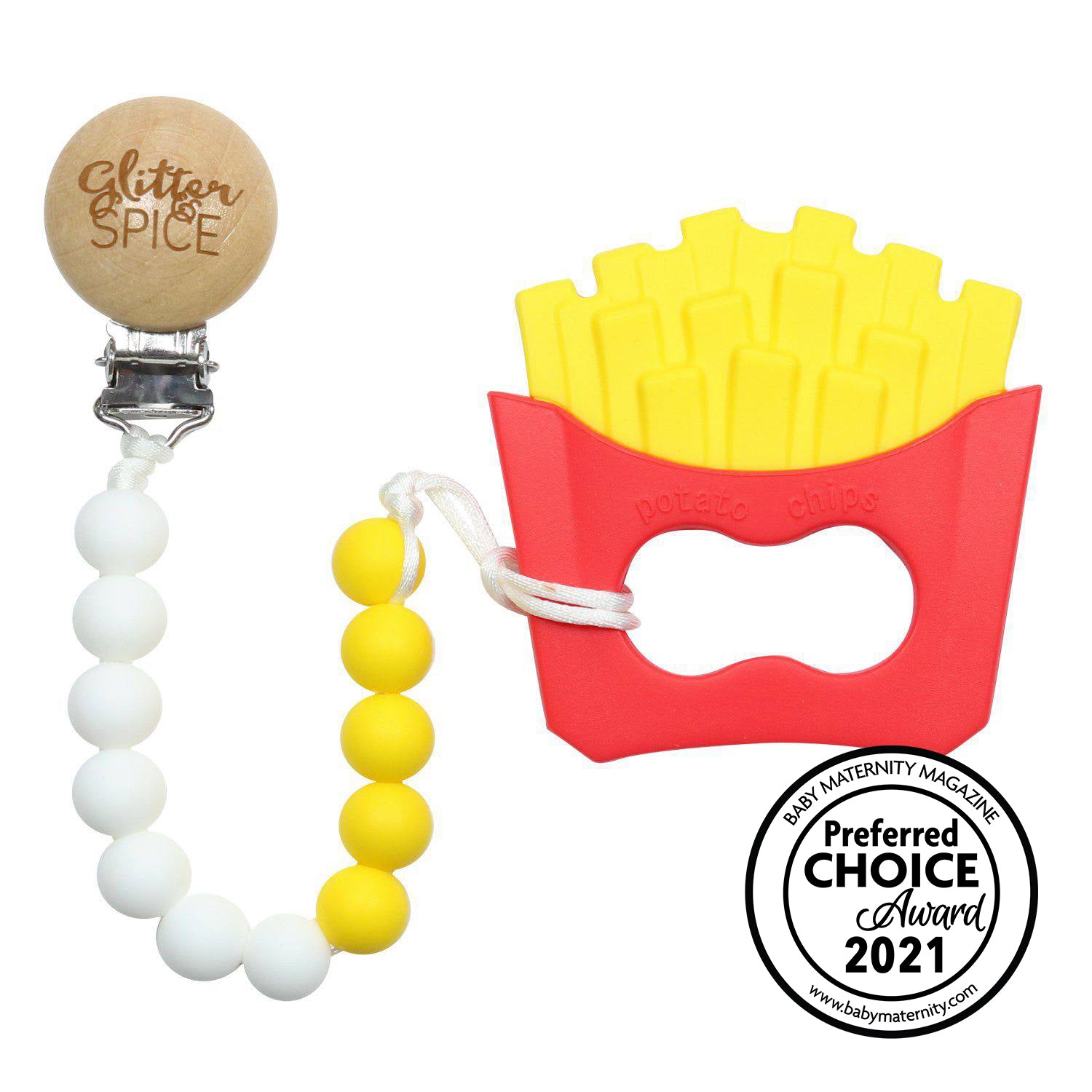 French Fry Silicone Teether – Glitter & Spice
