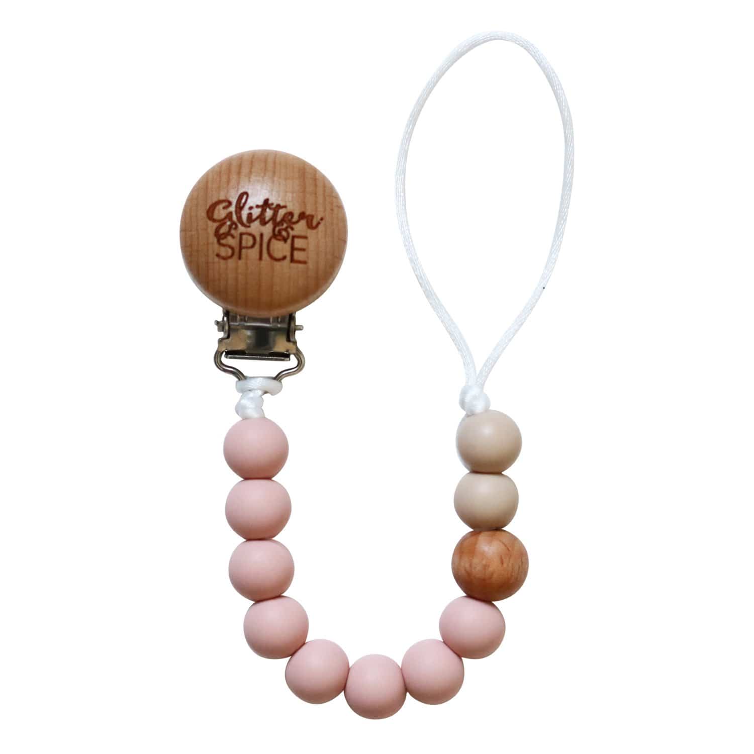 Silicone Pacifier Clip - Blush Pink – Glitter & Spice